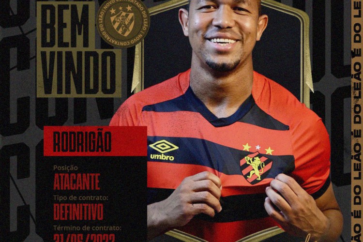 Sport anuncia contratação do atacante Rodrigão, ex-Santos