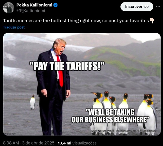 Tarifa de Trump sobre ilhas desabitadas da Austrália vira meme nas redes